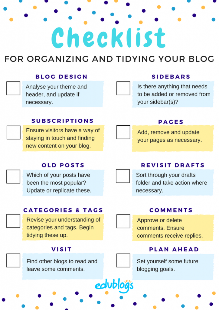 Organize And Spring Clean Your Blog In 10 Steps – The Edublogger