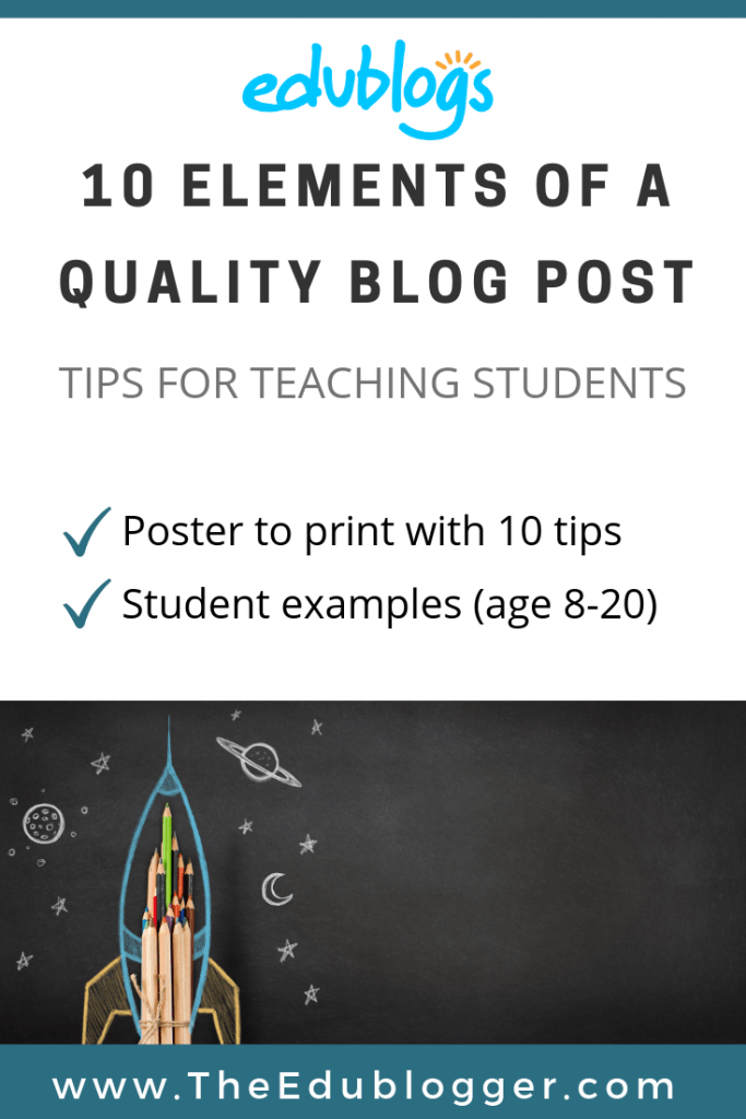 10 Elements Of A Quality Blog Post: Tips For Teaching Students (Poster ...